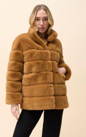 Passioni Fellimitatjacke Regular Fit mit Steppoptik