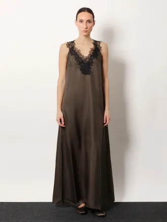 R&oacute;he Womens Silk Long Dress Green
