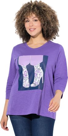 Ulla Popken Damen große Größen Übergrößen Plus Size T-Shirt, Frontdruck Schuh