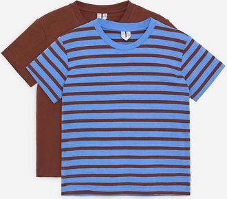 Arket T-Shirt Mit Rundhalsausschnitt 2er-Pack -Blau