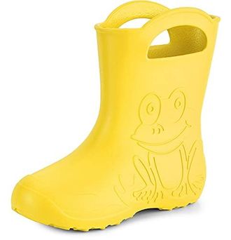 Ladeheid Bottes de Pluie en EVA pour Femme Bottes en Caoutchouc Resistantes à leau Bottines Imperméables Wellies Chaussures de Sécurité Femme LA-CA-09 (Jaune, 