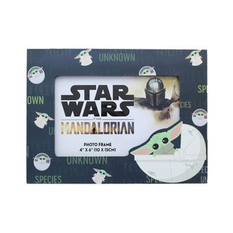 Silver Buffalo Star Wars The Mandalorian The Child Grogu Baby Yoda Unknown Species Bilderrahmen, Blaugrau, 10,2 x 15,2 cm