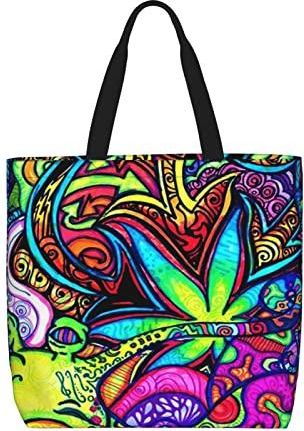 Generic Sac De Courses Tie-Dye Psych&eacute;d&eacute;lique Sac &Agrave; Provisions Lavables R&eacute;utilisable Sacs En Toile, Pour Femmes, Voyage, Burea, &Eacute;cole
