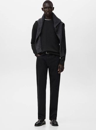 Mango T-shirt manches longues regular-fit noir - Homme - XS - MANGO MAN