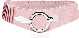 Glamexx24 Elastischer Damen Tailleng&uuml;rtel g&uuml;rtel 6cm breiter H&uuml;ftg&uuml;rtel mit silberner Ring (Rosa, Taillenweite 75cm-110cm)