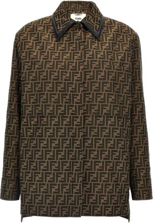 Fendi FF Logo-Jacquard Jacket - Brown