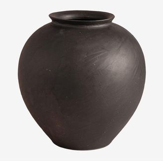 Sklum Sklum - Vase en c&eacute;ramique 32 cm - Couleur sombre avec veines bronze - Texture authentique - Pour arrangements floraux &eacute;l&eacute;gants