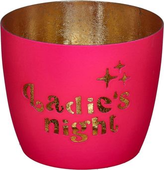Giftcompany Madras Windlicht M Ladies Night hot pink/Gold 8,5cm
