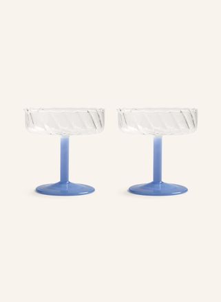&k Amsterdam &K Amsterdam 2er-Set Champagnergl&auml;ser Twirl blau