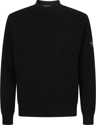 Stone Island Homme, Pulls, Noir, Taille: L Ribbed Patch Sweater