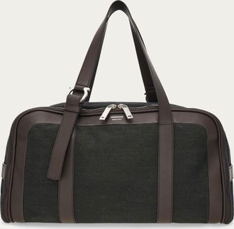 Ferragamo Herren Faltbare Weekender-Tasche Gr&uuml;n