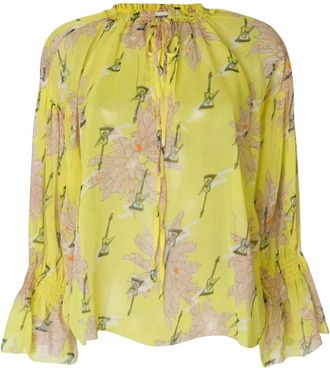 Zadig&Voltaire Tunique Talisa Blossom - Femme - Blouses et Chemises - Jaune - Taille: 38 FR