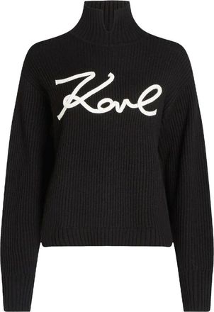 Karl Lagerfeld Femme, Pulls, Noir, Taille: 42 FR Soutache Signature Chunky Knit