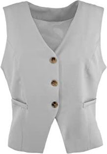 JOPHY & CO. Gilet femme 3 boutons (code 7090), gris vif (ral 7035), M