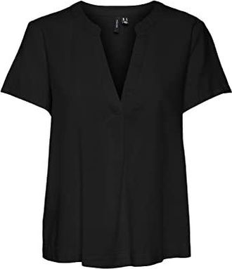Vero Moda VMMYMILO SS Top WVN GA Haut, Noir, S Femmes