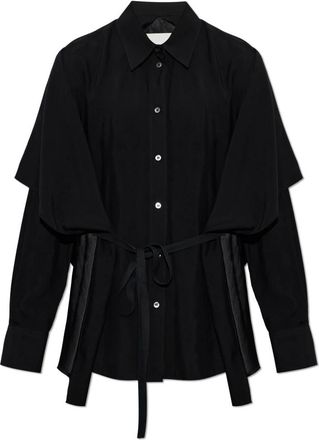Maison Margiela Chemise oversize avec d&eacute;tail de ceinture - Femme - Blouses et Chemises - Noir - Taille: 36 FR
