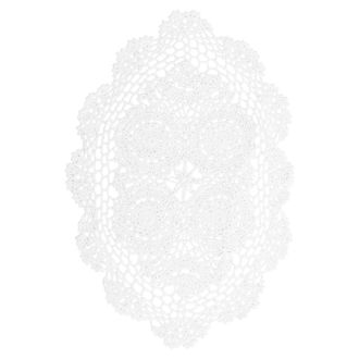 Hemobllo Dekoratives Geh&auml;keltes Baumwoll Platzset 30x45cm Wei&szlig; Tischset Spitze Handgefertigte Tischunterlage f&uuml;r Wohnraum Hochzeit und Tischdekoration