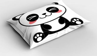 Abakuhaus Anime Kissenbezug, Japanische Manga-Grafik, Dekorativer Standard King Size Gedruckter Kissenbezug, 80 x 40 cm, Weiß Schwarz Grün