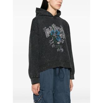 Ganni Acid Wash Graphic Sweatshirt - Gray