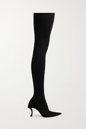 Balenciaga Cuissardes En Mailles Stretch Hourglass - Noir