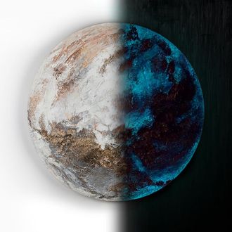 Yohji Yamamoto Art Abstrakt Fluoreszierendes leuchtendes Acryl 3D Gemälde auf runder Leinwand Venus handgemalt Wohnzimmer modern Wohndekor Bild Gold echte Kunst 100 