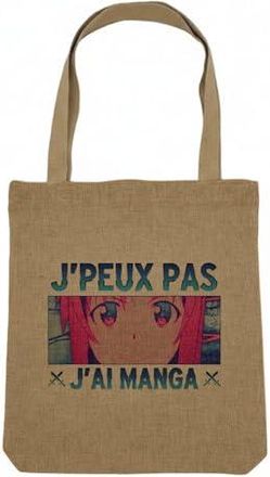 Fabulous Sac Shopping Tote Bag Aspect Lin - Jpeux Pas Jai Manga Asuna Anime Otaku Manga Fanart - Sac de Courses Toile Epaisse 360g Beige Naturel Cabas Port&eacute; Ep