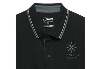 s.Oliver Poloshirt s.Oliver &Uuml;bergr&ouml;&szlig;en Poloshirt schwarz Brustprint