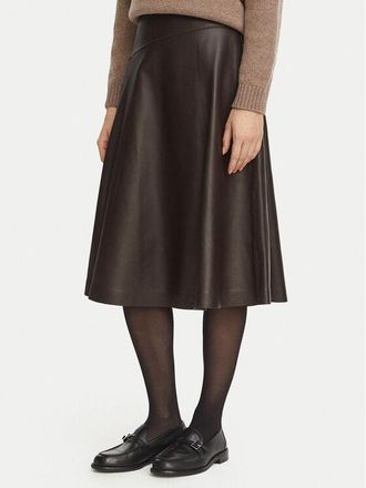 HUGO BOSS Lederrock Sekana 50569088 Dunkelbraun Regular Fit