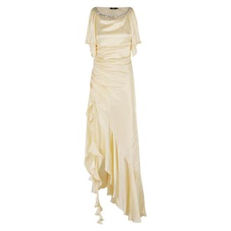 Amen Satin-Tulpen&auml;rmelkleid - - Dresses - Damen - Gelb - 2XS