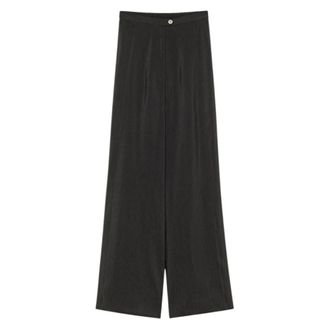 Forte_Forte Ausgestellte Hosen aus Leinen und Viskose - - Trousers - Damen - Schwarzk - S
