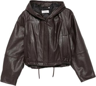 Sportmax Hooded Leather Jacket