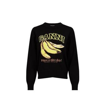 Ganni Pull en coton &agrave; ouverture