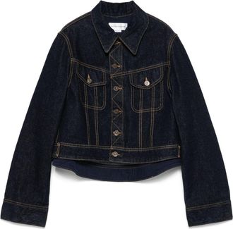 Victoria Beckham Cropped-Jacke aus Denim - Blau