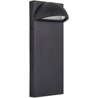 Beliani Außenwandleuchte led Schwarz Metall und Glas 28 cm IP44 Modern Rechteckig Lang Beleuchtung für Außen Draußen Terrasse Balkon Ausstattung