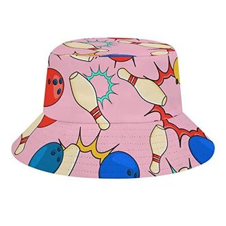 Generic Bowling (7) Chapeau Soleil Pliable Seau Chapeau Anti-UV Casquettes Visières pour Hommes Femme Plein Air