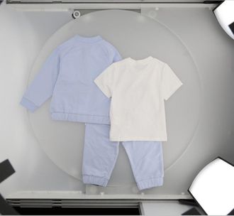 HUGO BOSS Double B Monogram Cotton Tracksuit & T-Shirt Set - Blue