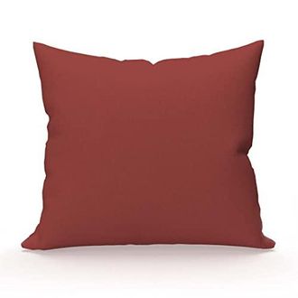 Soleil d'Ocre Taie doreiller, Coton 57 Fils, Brique, 63x63 cm