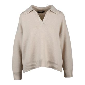 Max Mara Femme, Pulls, Beige, Taille: 40 FR Agre Polo Sweater