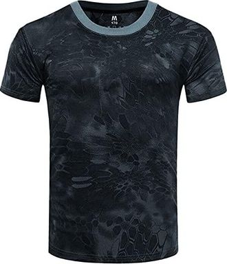 Generic Chemise d&eacute;t&eacute; &agrave; manches courtes pour homme - Col rond - Motif losanges - V&ecirc;tement de sport - Coupe droite - T-shirt de course - Bodybuilding - &Eacute;l&eacute;gant 