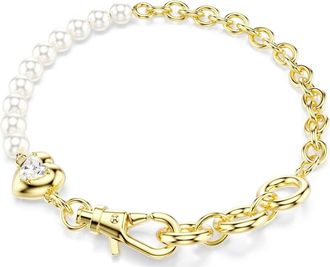 Swarovski Idyllia Armband Kristallperle, Wei&szlig;, Goldlegierungsschicht