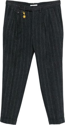 Manuel Ritz Homme, Pantalons, Bleu, Taille: L Pantalon &agrave; Pinces Double en Laine Stretch