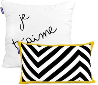 Hf Living HappyFriday Kissenbezug, Wei&szlig;, Stern, Mehrfarbig, 2-teilig