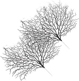 BESPORTBLE 2 St&uuml;ck K&uuml;nstliche Korallenzweige Schwarze Kunststoffzweige Realistische Deko&auml;ste f&uuml;r Aquarium Deko Tischvase DIY blumenarrangements Wohnraumdekoratio