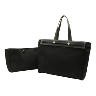 Herm&egrave;s Pre-owned Vintage Canvas Shoulder Tote Bag - - Pre-owned - Damen - Schwarzk - ONE SIZE