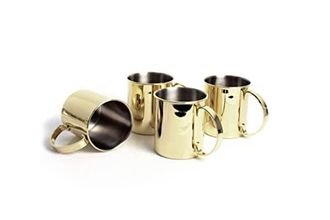 Echtwerk Ensemble de 4 gobelets en cuivre, verres en acier inoxydable incassables, ensemble de cocktails, pour le gin, la vodka et les boissons froides, &eacute;ditio