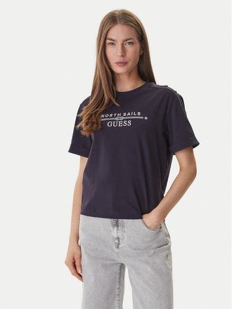 Guess T-Shirt GUESS x NORTH SAILS W6GI03 K2657 Dunkelblau Relaxed Fit