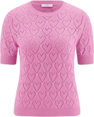 Riani Kurzarm-Feinstrickpullover mit Herz-Lochmuster