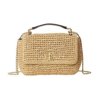 Ralph Lauren Femme, Sacs, Beige, Taille: ONE Size Sac moyen Sophee en paille tiss&eacute;e