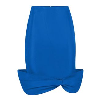 Nina Ricci Femme, Jupes, Bleu, Taille: 34 FR Taffeta Bow Peplum Midi Skirt