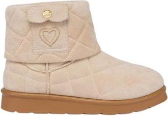 Love Moschino Femme, Chaussures, Beige, Taille: 40 EU Bottines matelass&eacute;es en tissu doux